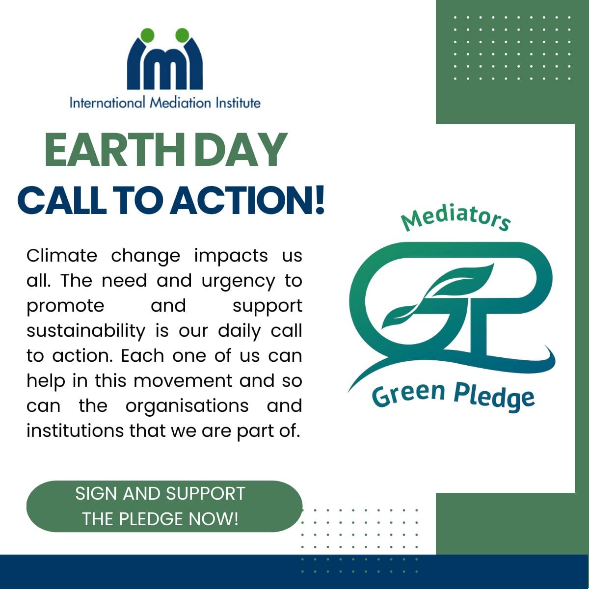 Supporting the Mediators’ Green Pledge: On Earth Day and Every Day ...